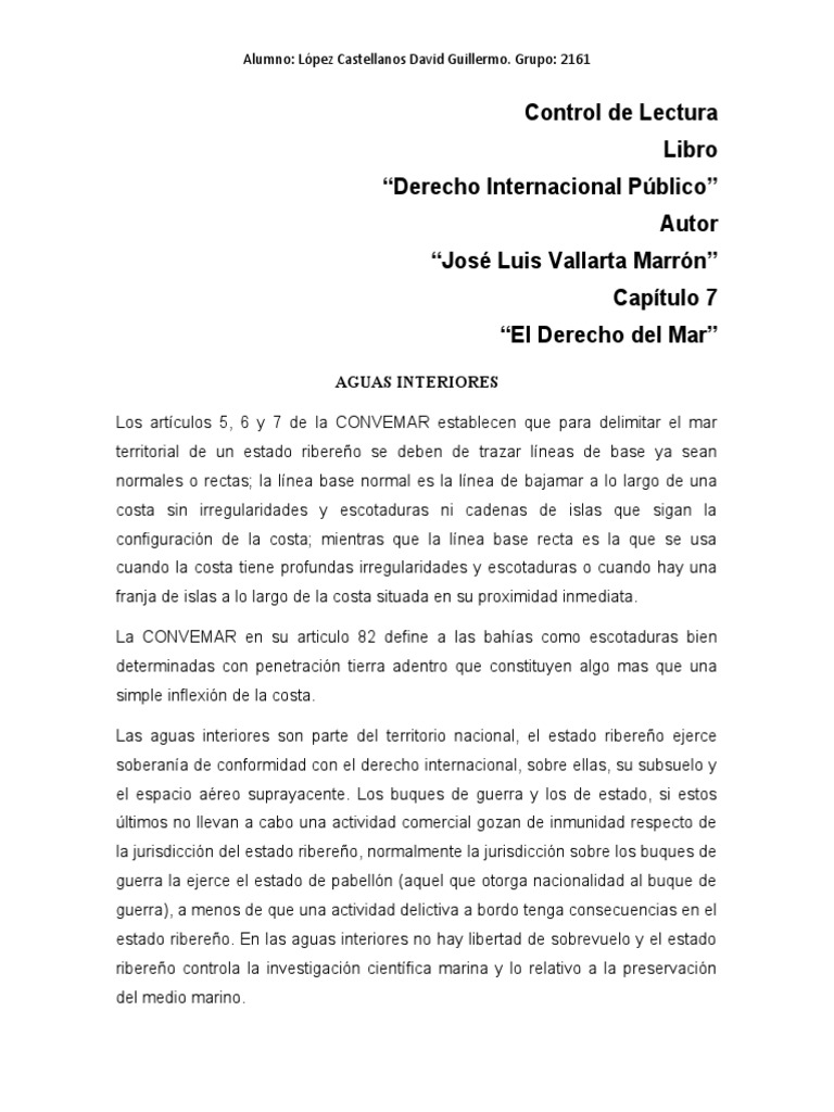 Derecho Internacional del Mar: CONVEMAR | PDF | Aguas territoriales ...