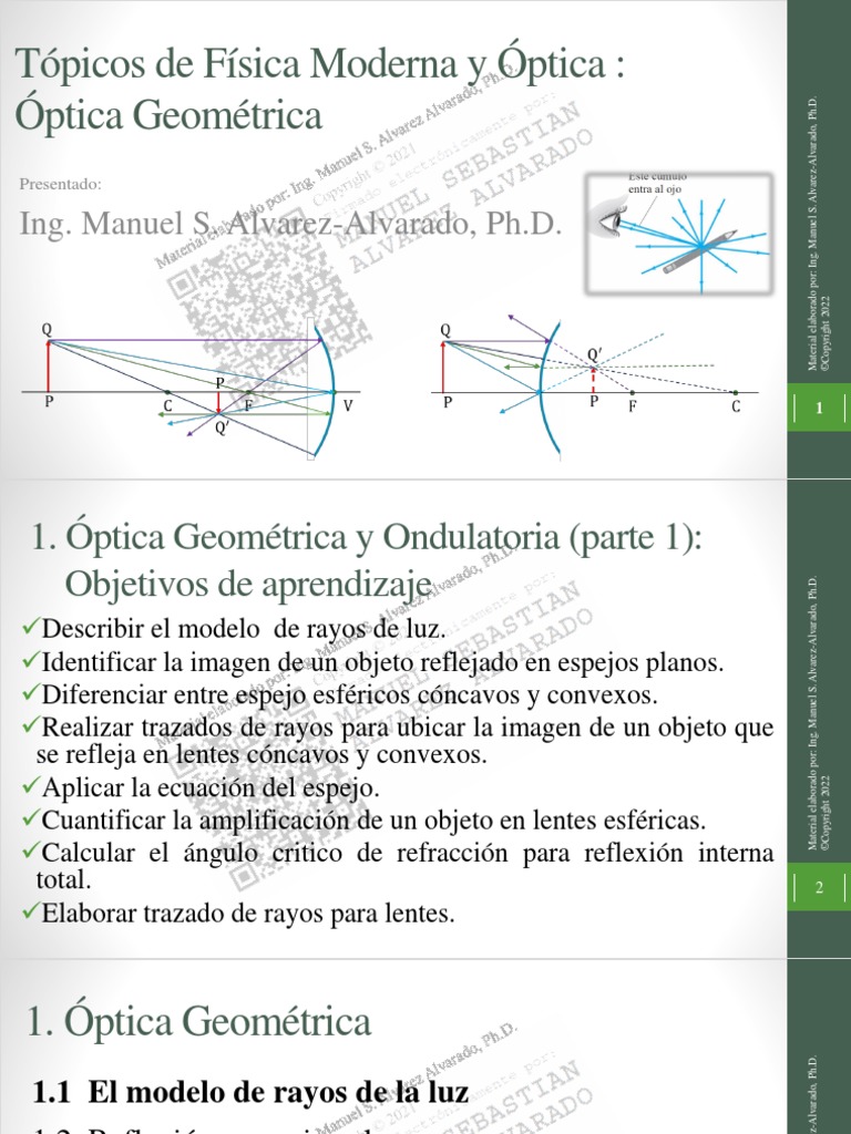 Óptica Geométrica | PDF | Reflexión (Física) | Óptica