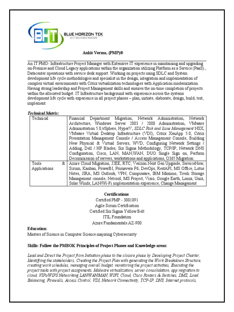 Ankit Verma-Resume 08-23 | PDF | Cloud Computing | Computer Network
