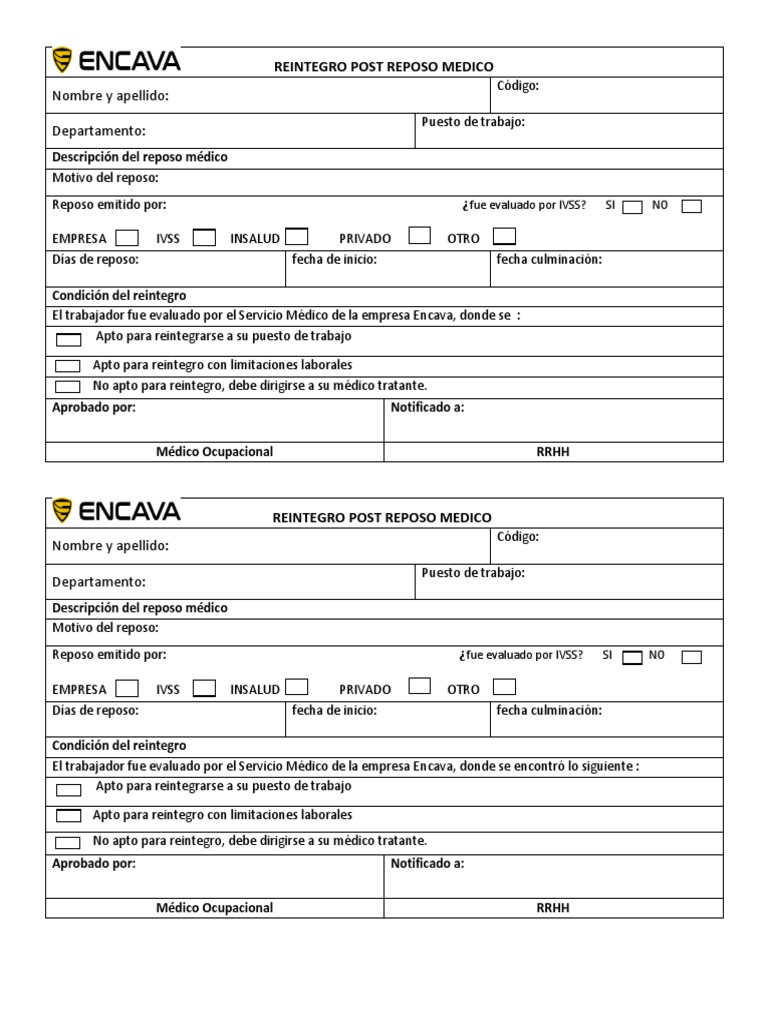 Formato REINTEGRO | PDF