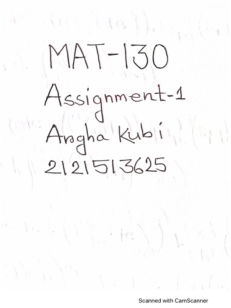 Mat130-Assignment 1 | PDF