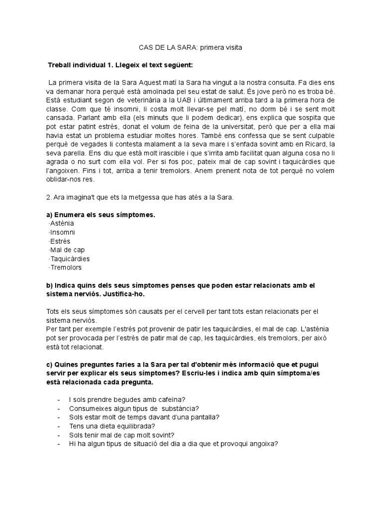 El CAS DE LA SARA. | PDF