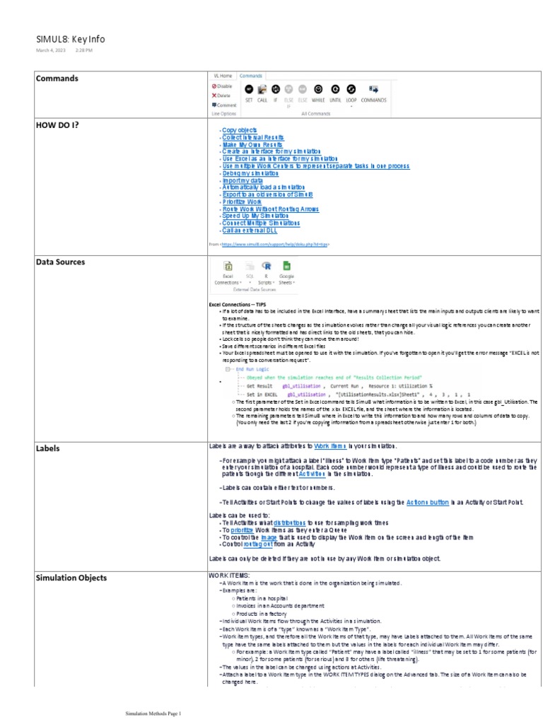Key Info SIMUL8 | PDF | Microsoft Excel | Spreadsheet
