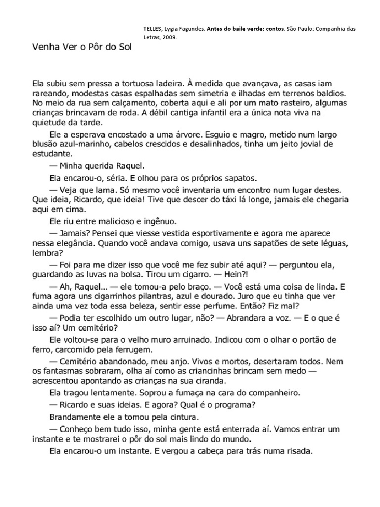 Venha Ver o Por Do Sol | PDF