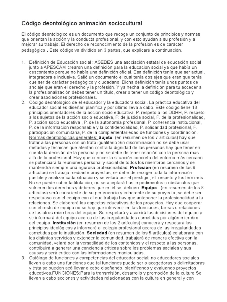 Código Deontológico | PDF