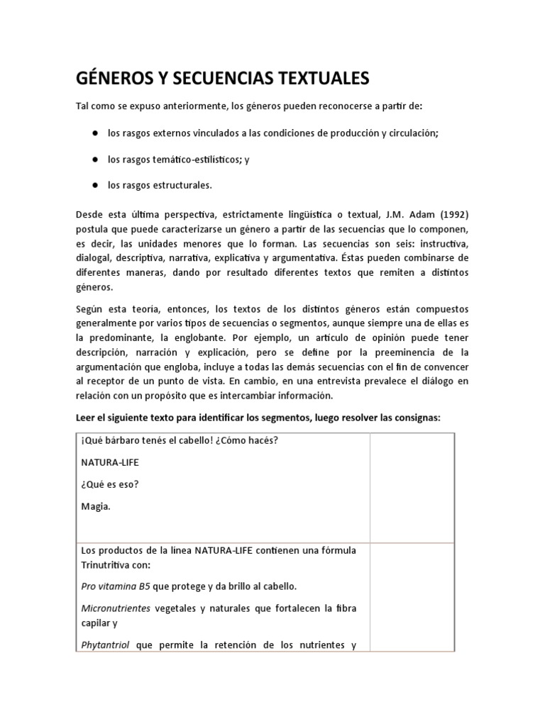 3 - Generos y Secuencias Textuales | PDF | Narración | Comunicación