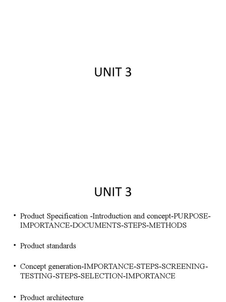 Unit3 PDD | PDF | Specification (Technical Standard) | Standardization