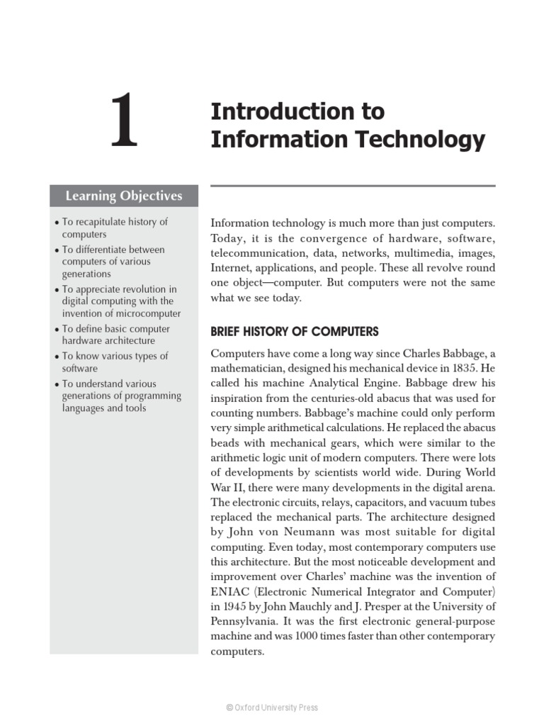 Unit I - Introduction To Information Technology | PDF | Operating ...
