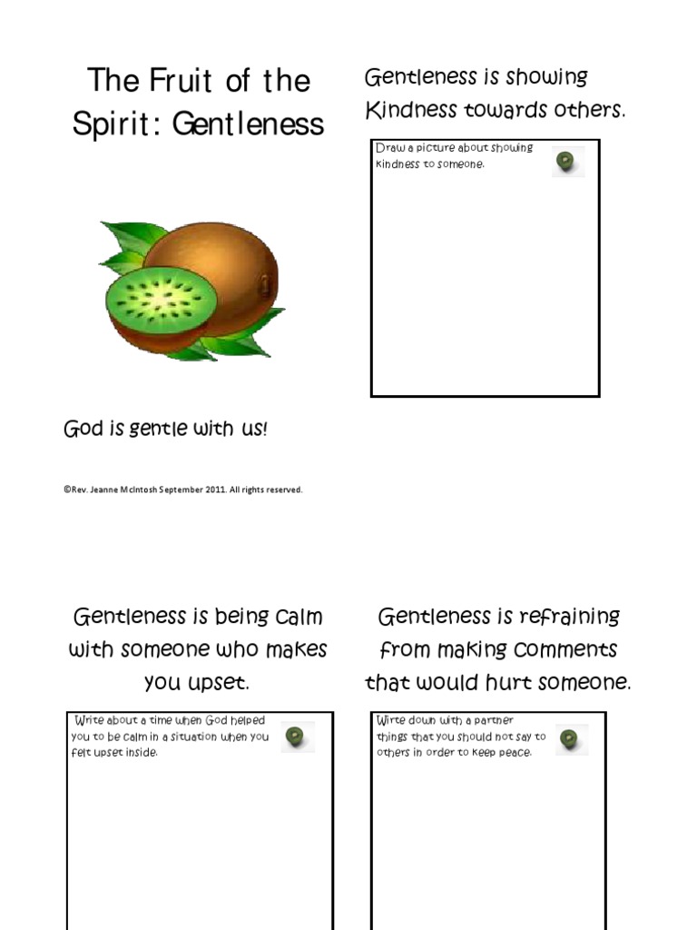 Fruit of the Spirit "Gentleness" Art & Craft Book