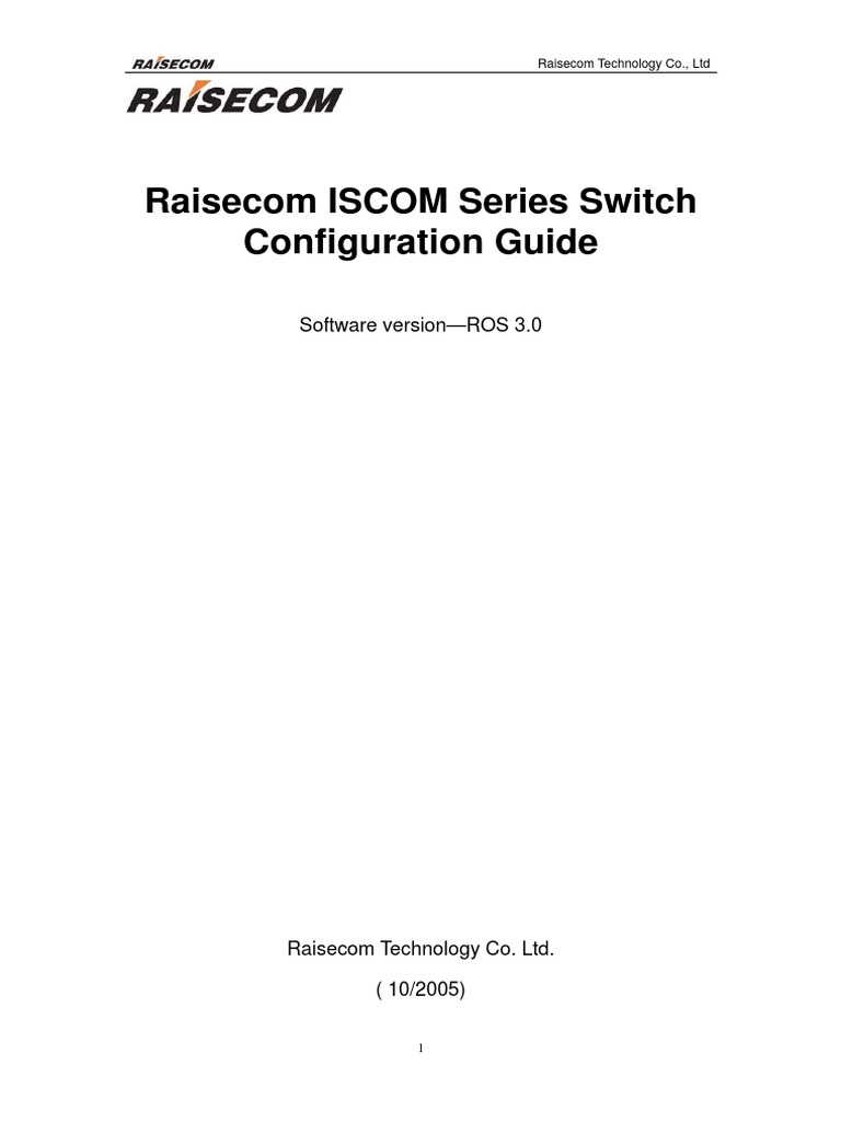 Raisecom ISCOM Series Switch Configurati | PDF | Command Line Interface | File Transfer Protocol