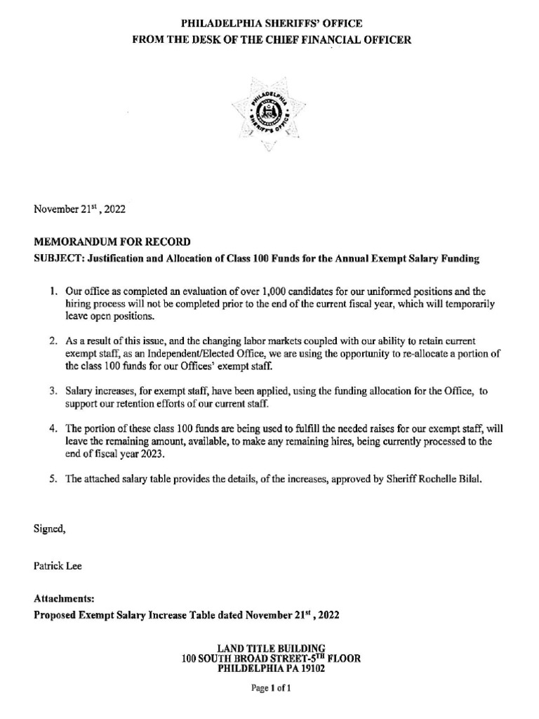 Exempt Raise Memo | PDF