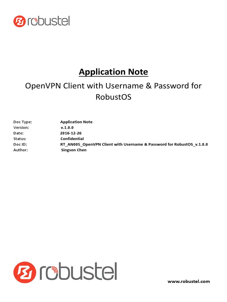 Robustel OpenVPN Client Setup Guide | PDF | Public Key Certificate | Computer Networking