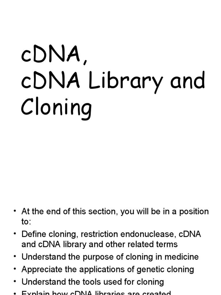 Understanding the Fundamental Tools and Processes of DNA Cloning | PDF ...