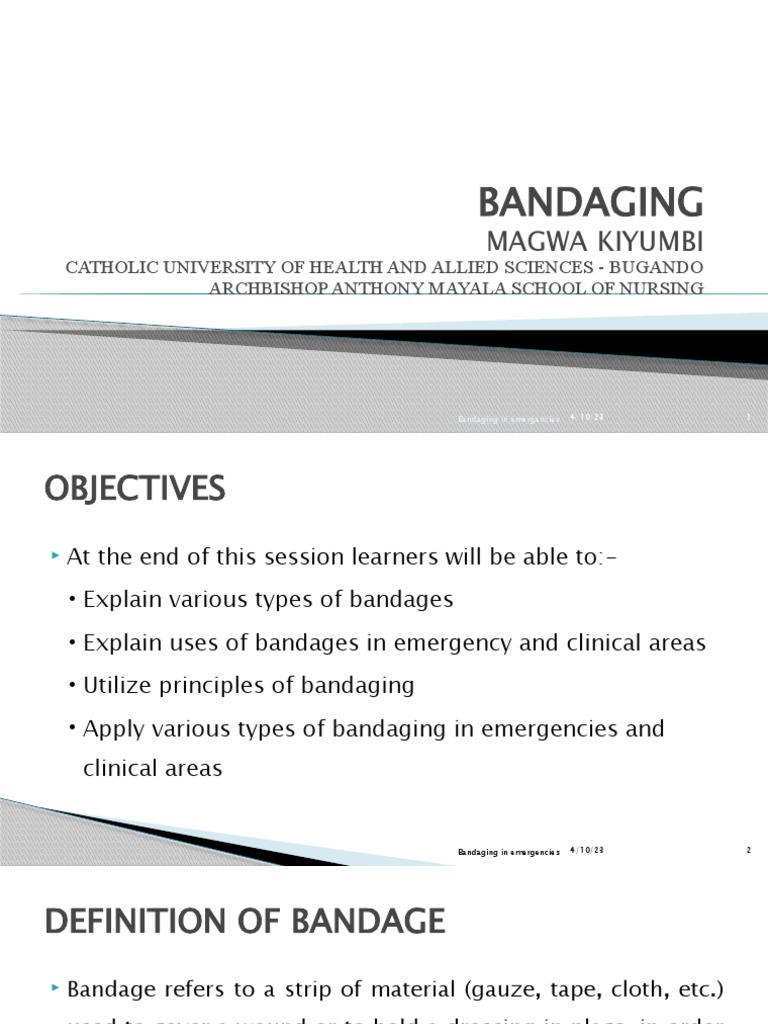 Bandaging in Emergencies - 2022 | PDF | Elbow | Arm