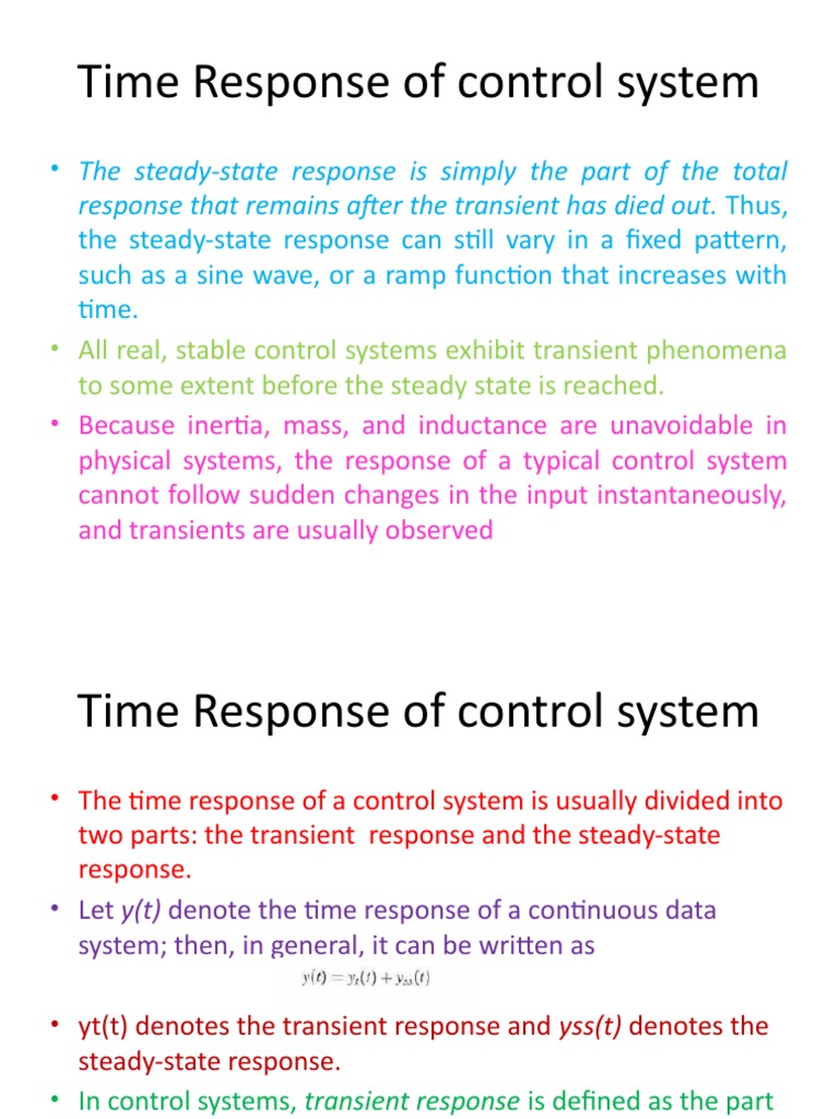 Time Response Analysis Slide | PDF | Steady State | Computing