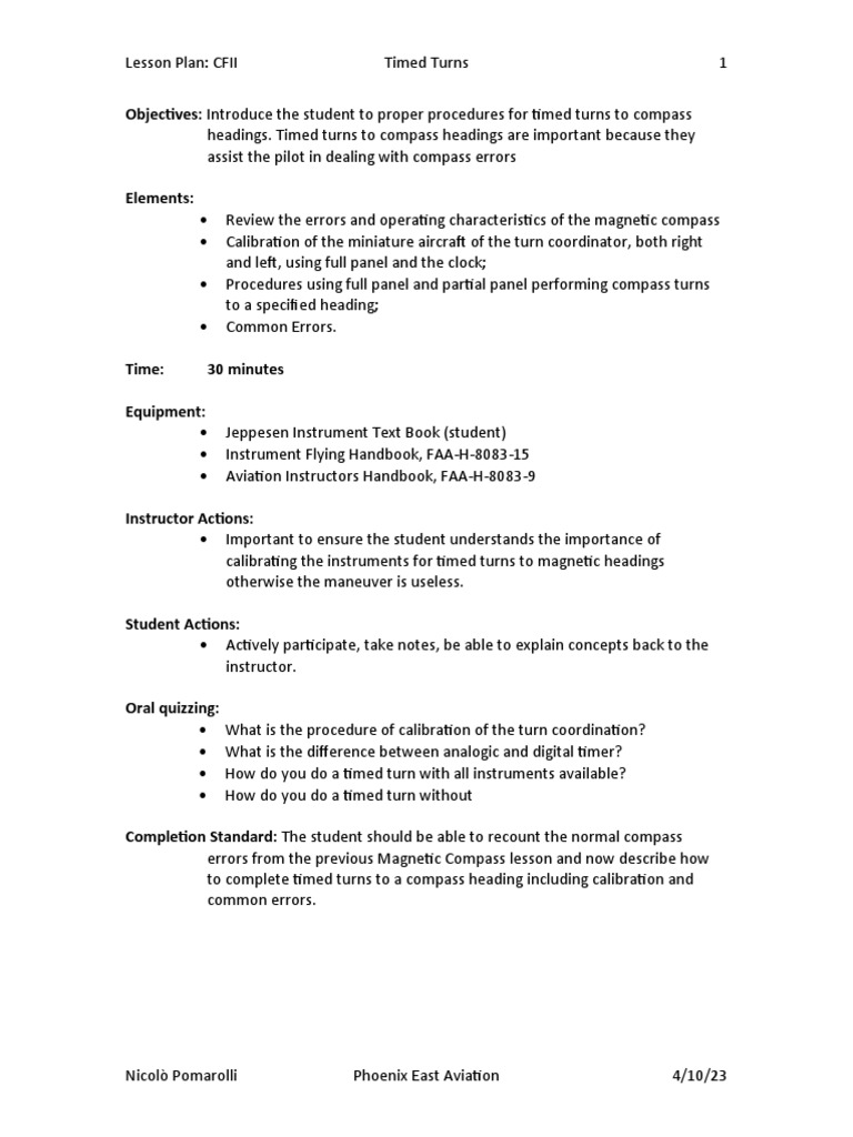 Calibration Execution And Evaluation Of Timed Turns To Magnetic Headings Pdf Aerospace