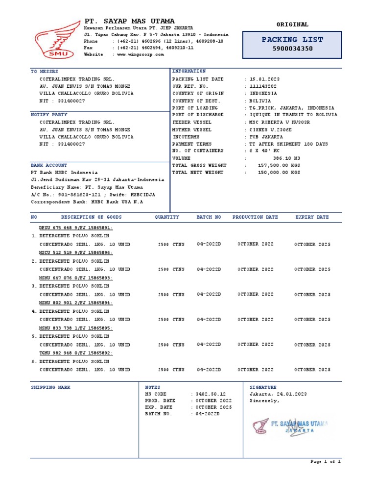 Packing List | Download Free PDF | Trade