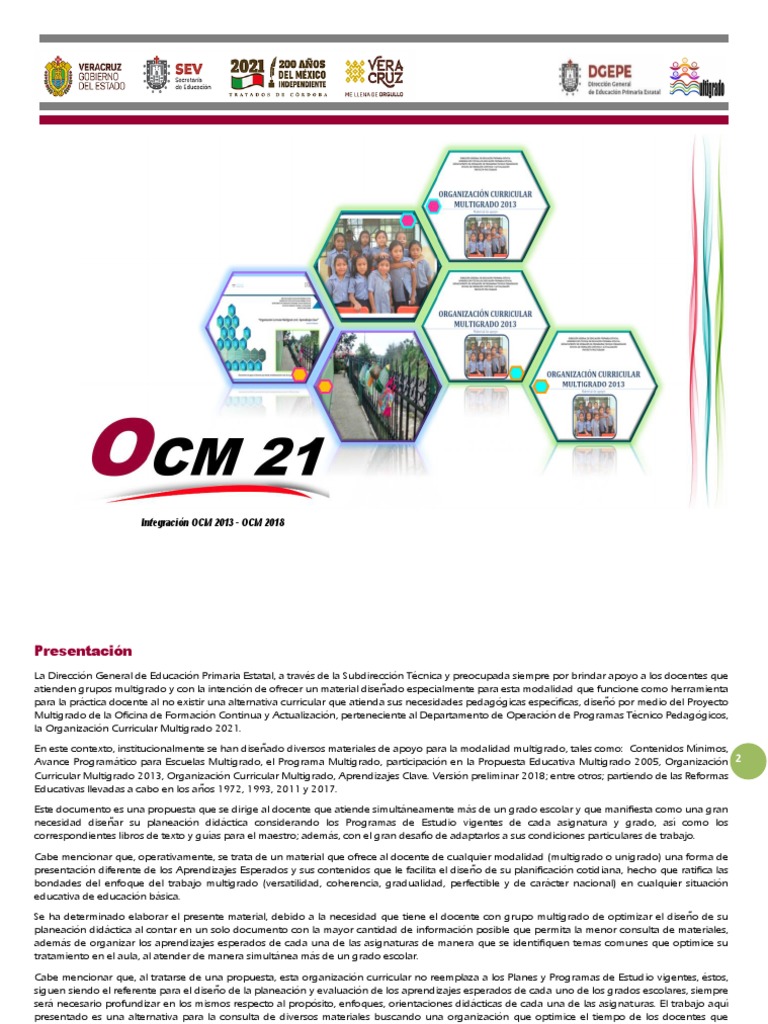 Integración OCM 2013 - OCM 2018 | PDF | Plan de estudios | Educación primaria