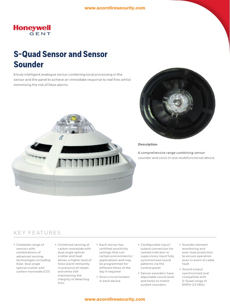 S-Quad Sensor and Sounder Datasheet | PDF | Sensor | Equipment