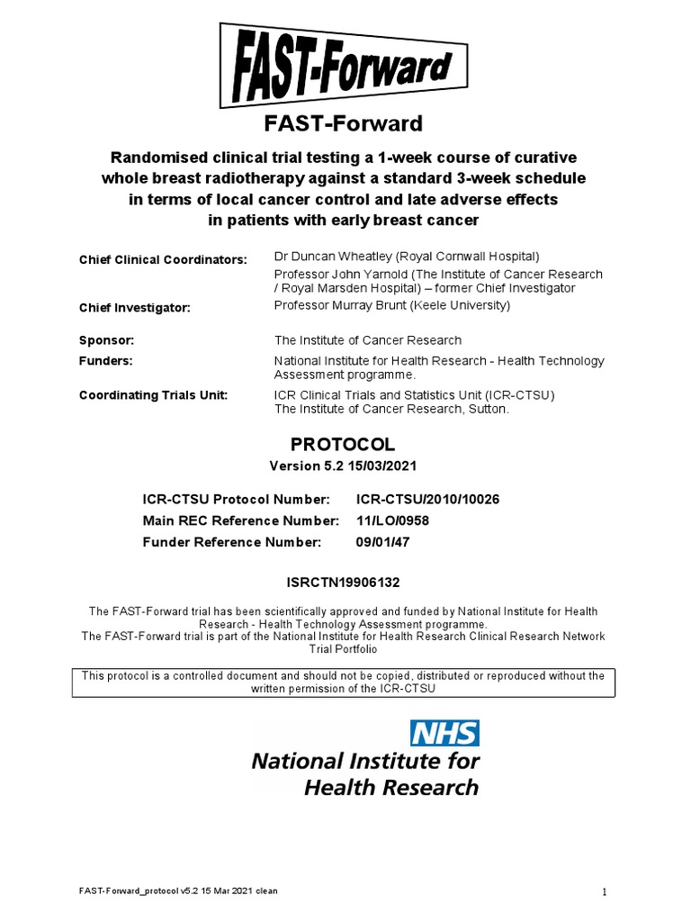Fast Forward Protocolo Aspectos Tecnicos | PDF | Radiation Therapy ...