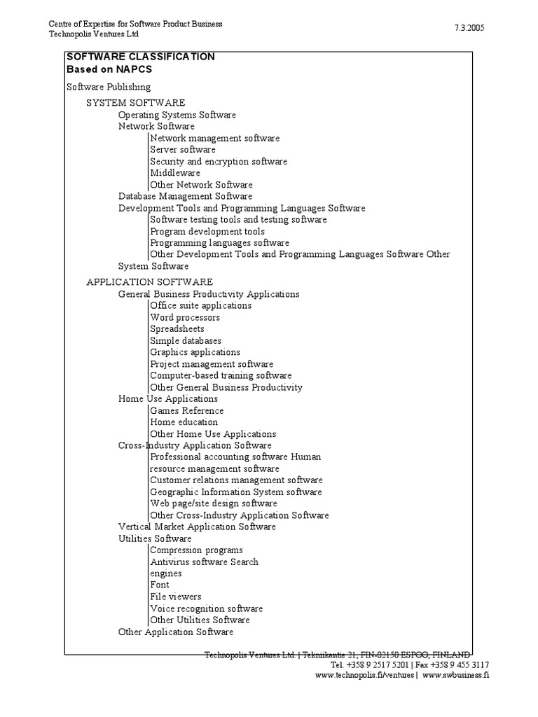 Softwareclassificationstructureeng Pdf Application Software Software 5667
