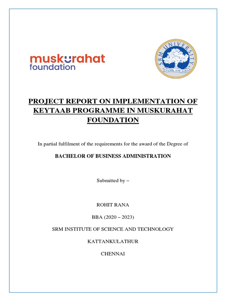 Rohit's Project Report NGO | PDF