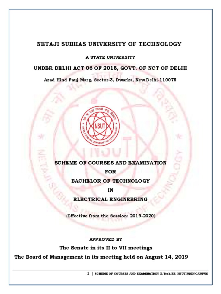 Netaji Subhas University of Technology: Under Delhi Act 06 of 2018, Govt. of NCT of Delhi | PDF ...