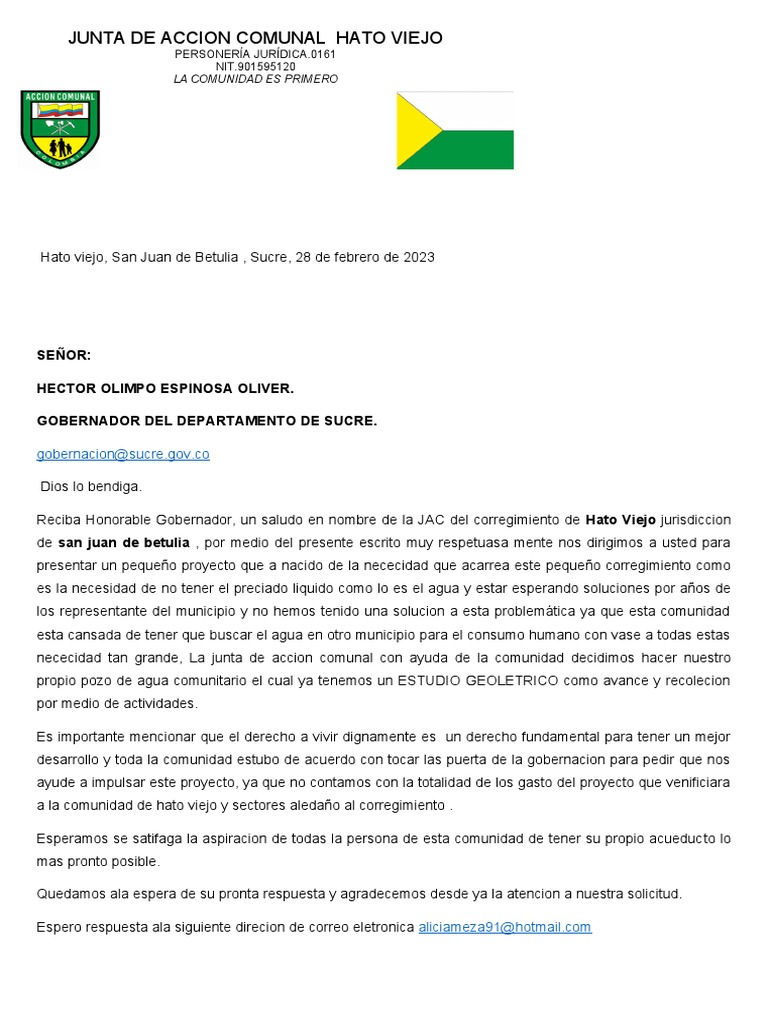 Carta Al Gobernador | PDF