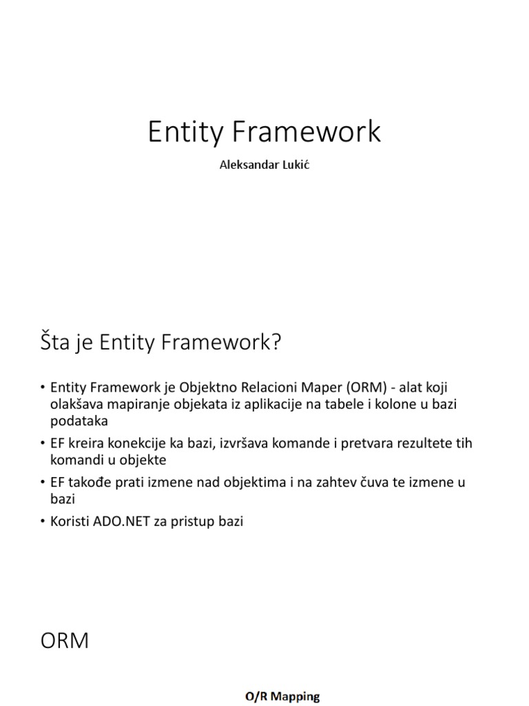 Entity Framework | PDF Entity Framework | PDF