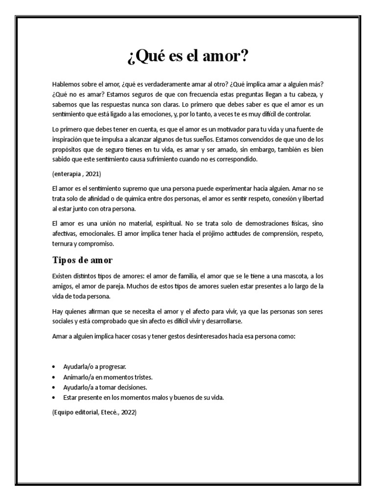 Qué es el amor | PDF