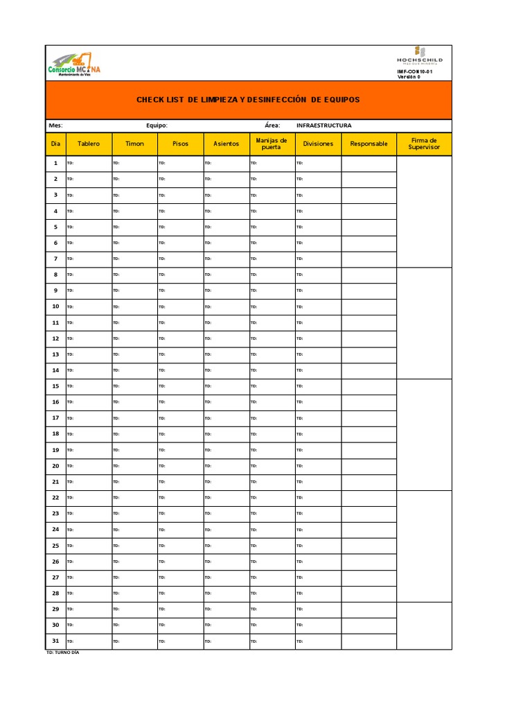 Check List Limpieza y Desinfección de Vehiculos | PDF Check List Limpieza y Desinfección de Vehiculos | PDF