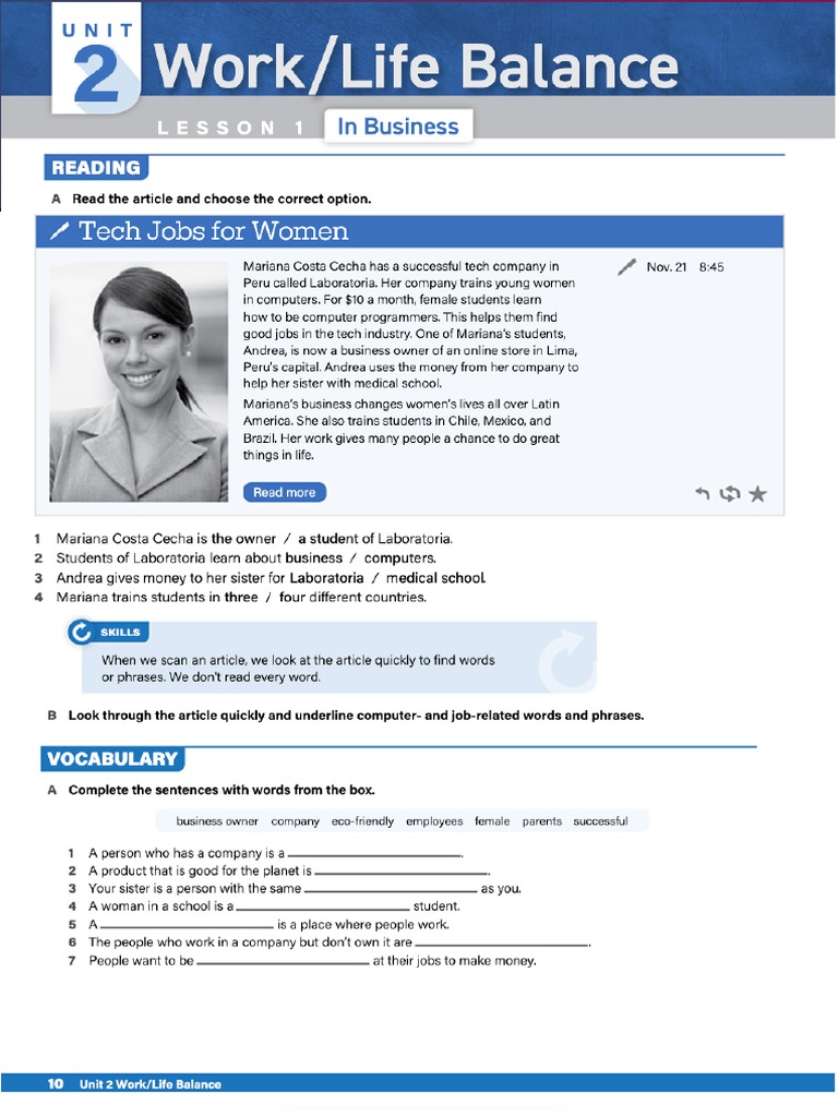 Unit 2 - Workbook Speak Your Mind LVL1 | PDF