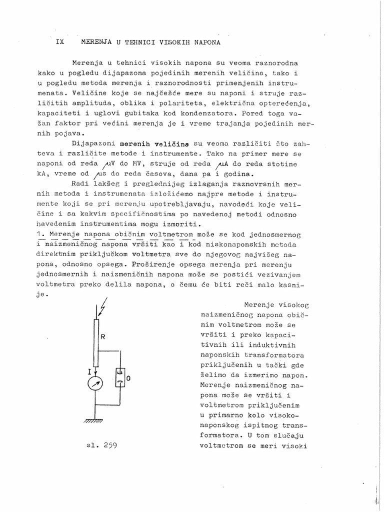 Merenja U Tehnici Visokih Napona LJ M | PDF