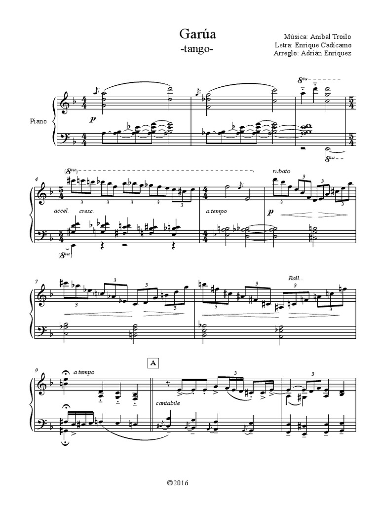 Garúa: - Tango | PDF | Elements Of Music | Musical Forms