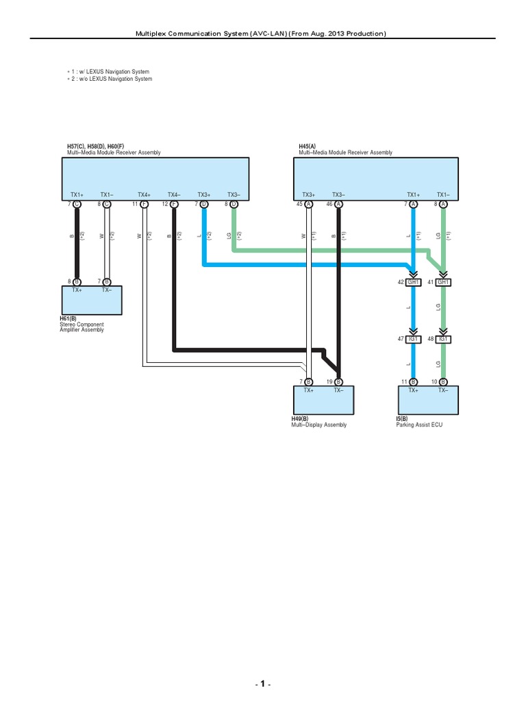 Multiplex Communication System (AVC-LAN) (From Aug. 2013 Production) | PDF