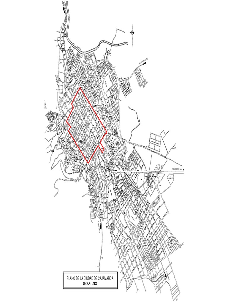 Plano de La Ciudad de Cajamarca: ESCALA: 1/7500 | PDF