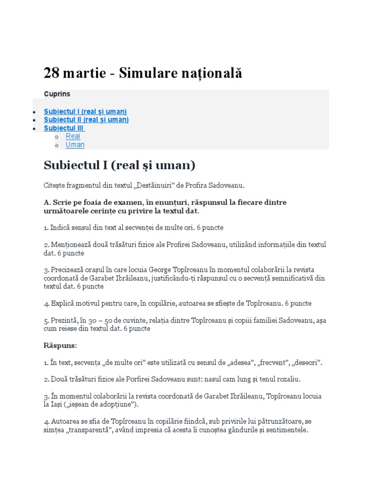 Simulari Romana | PDF