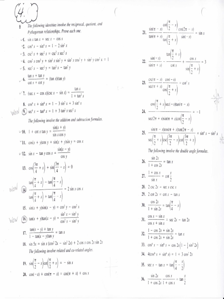 Trig Identity Handout | PDF Trig Identity Handout | PDF