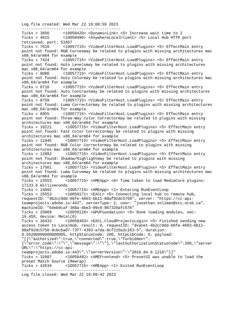 Adobe Media Encoder Log | PDF | System Software | Software Engineering