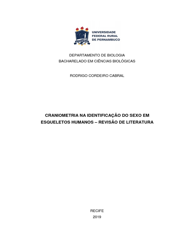 Craniometria e Identificação do Sexo | PDF | Humano | Intervalo de ...