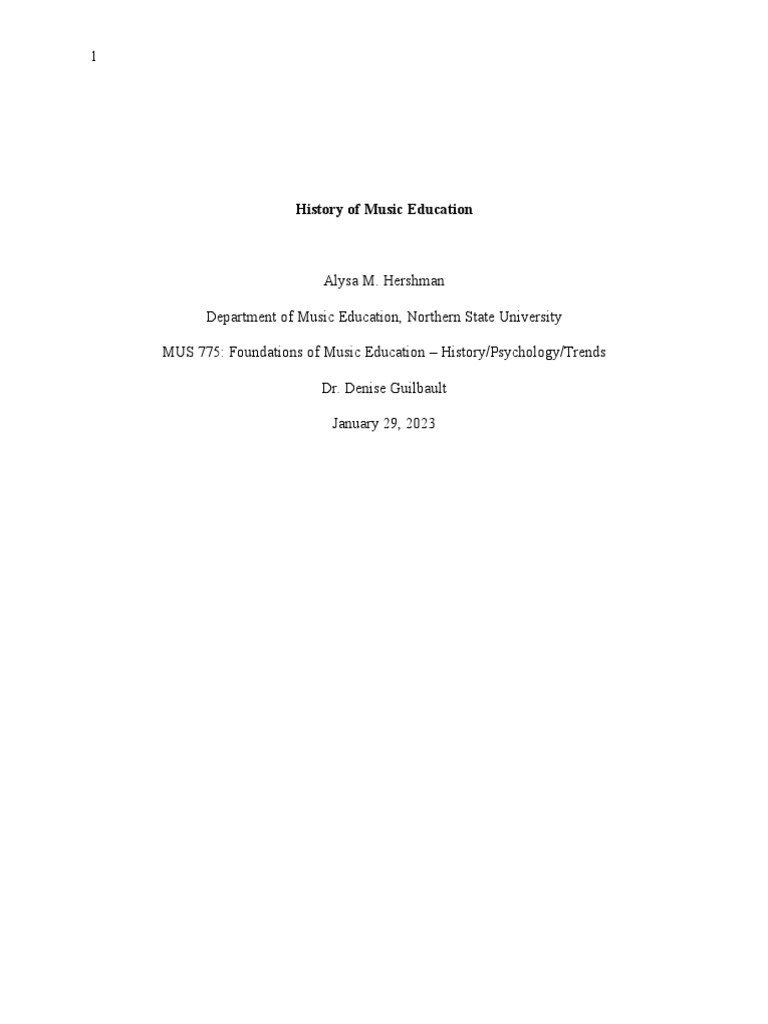 Evolution of Music Education History | PDF | Music Education | Learning