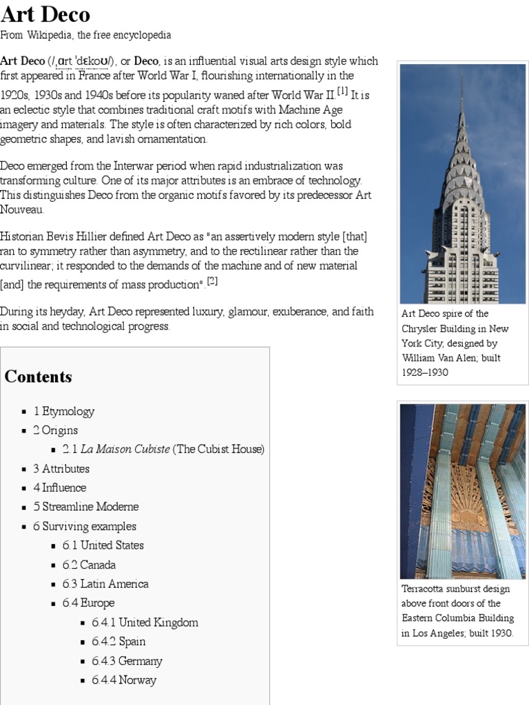 Art Deco | PDF | Cubism | Art Deco