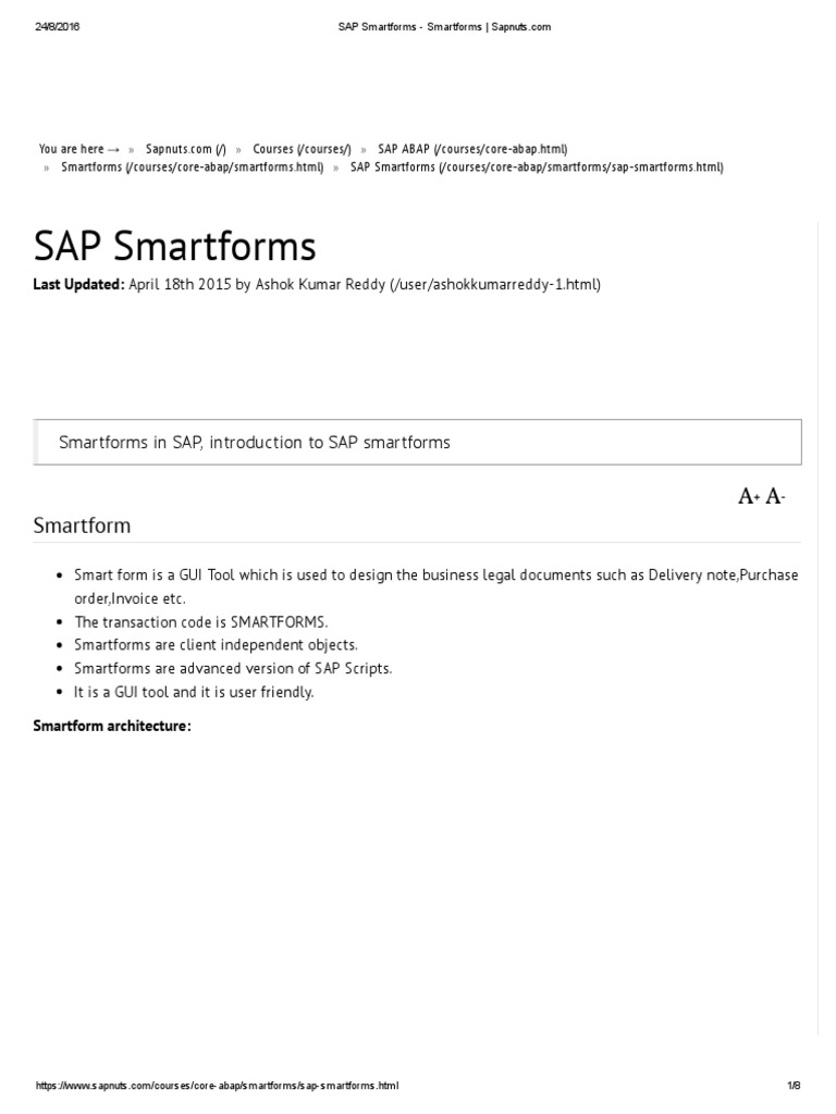 Sap Smartforms Smartform Pdf Page Layout Parameter Computer