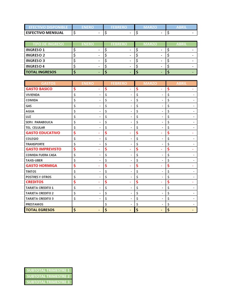 FLUJO DE CAJA Plantilla | PDF