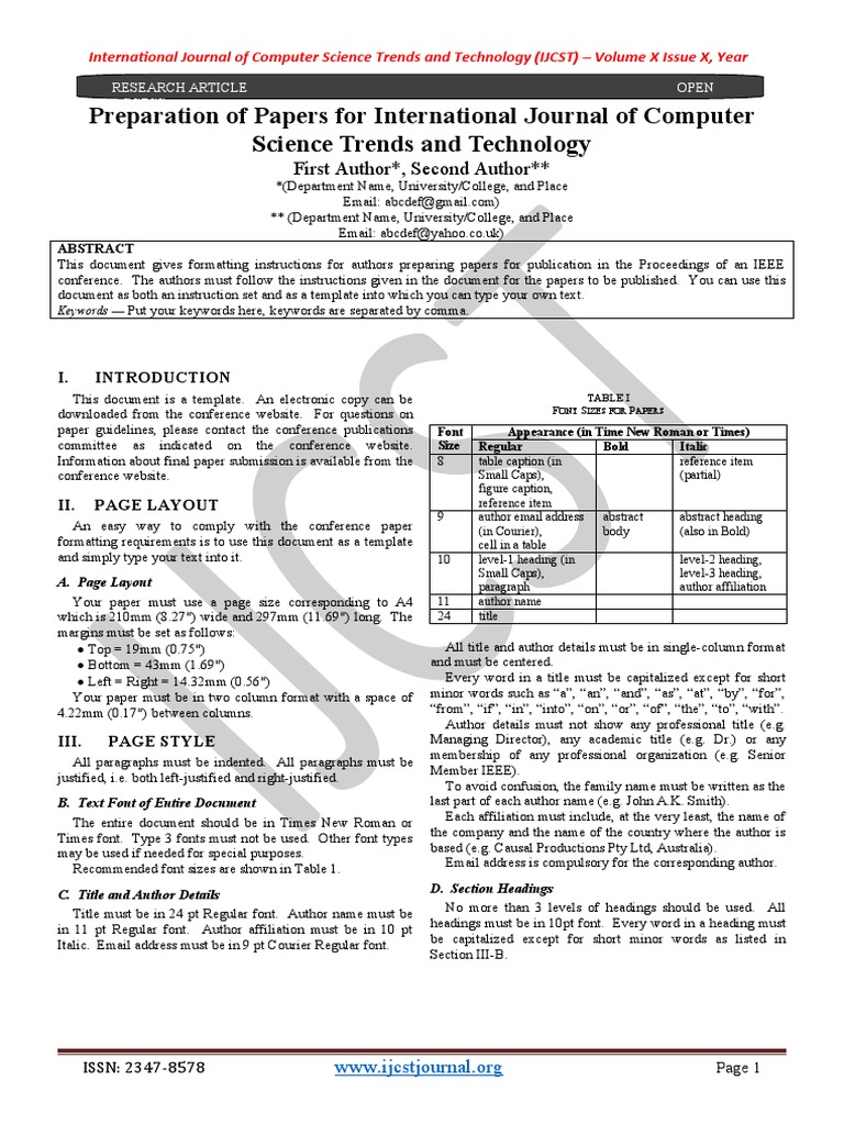 IJCST Paper Format | PDF | Page Layout | Document