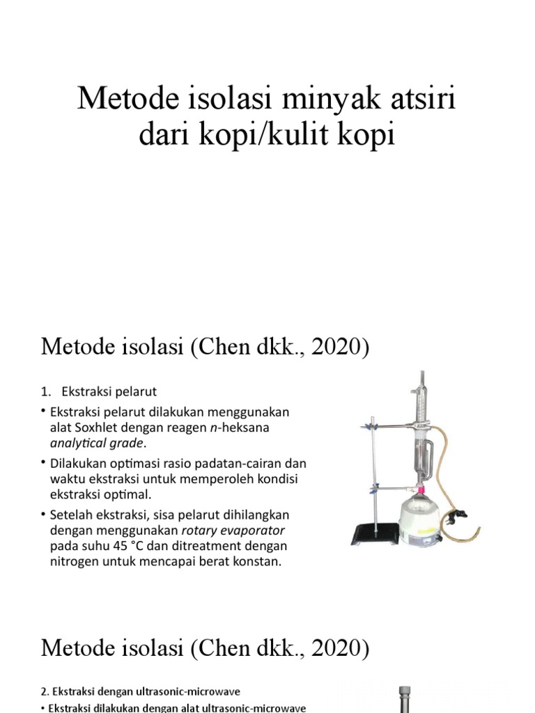 Metode isolasi minyak atsiri pada kopi | PDF