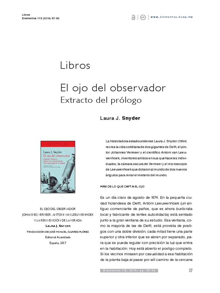 El Ojo Del Observador Libros: Extracto Del Prólogo | PDF | Óptica | Ligero