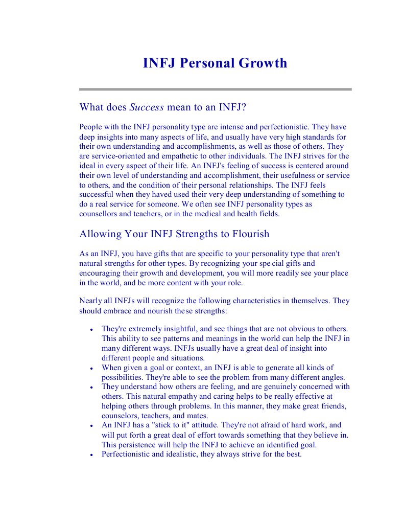 INFJ Personal Growth | PDF | Anger | Intuition