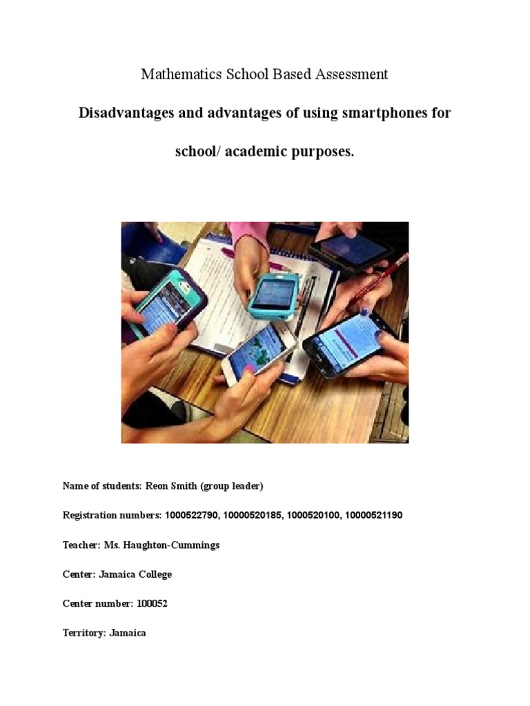 Smartphone Use in Education: Pros & Cons | PDF | Questionnaire ...