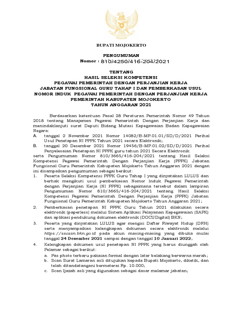 Konsep Pengumuman | PDF